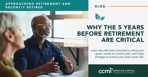 Why The 5 Years Before Retirement Are Critical Ccmi Creative Capital