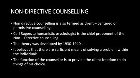 Directive And Non Directive Counselling 1 1pptx