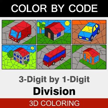 3 Digit By 1 Digit Division Coloring Worksheets Color By Code