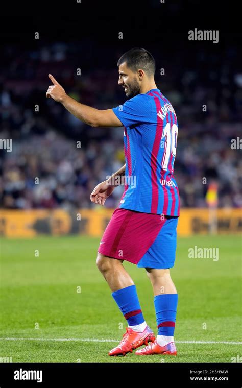 Barcelona Oct 17 Sergio Kun Aguero In Action During The La Liga