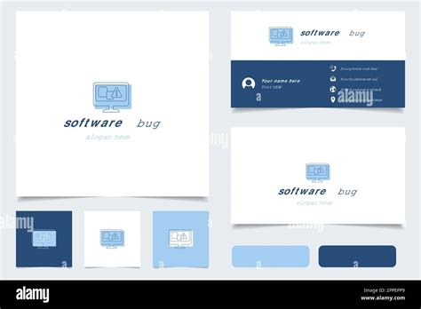 Software Bug Logo Design With Editable Slogan Branding Book And