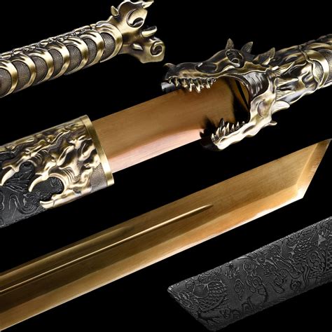 Handmade Katana Black Scabbard And Brass Handle Collectible Sword