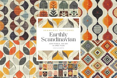 44 Earthly Scandinavian Seamless Patterns