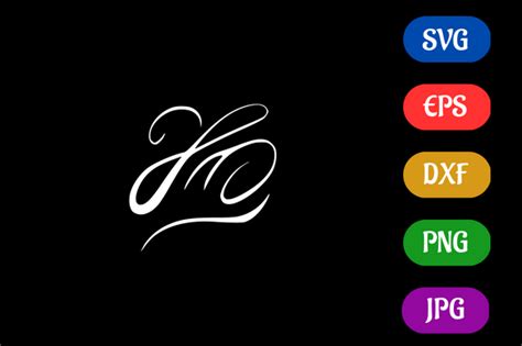 Cursive Silhouette Svg Eps Dxf Vector Graphic By Creative Oasis