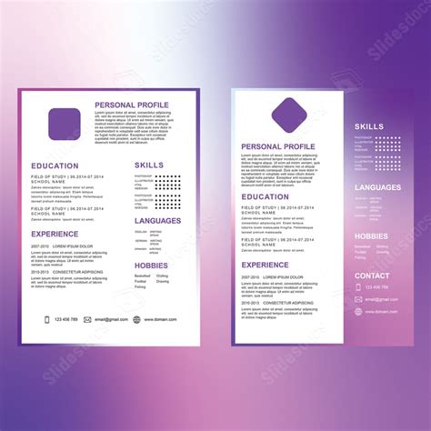 Gradient Resume Cv Line Form Design Beautiful Professional Word