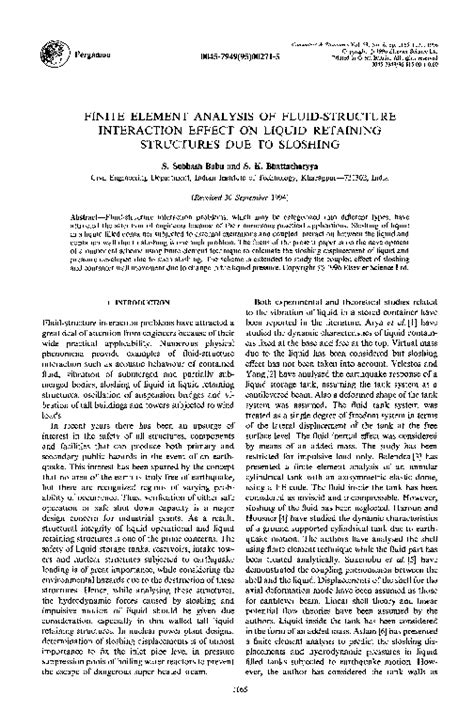 pdf finite element analysis of fluid structure interaction effect on