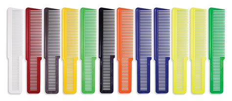 Wahl 12 Pack Flat Top Coloured Clipper Combs Mcr Barber Supplies