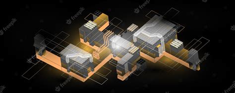 Premium Vector | A futuristic microchip processor with components. quantum computer.