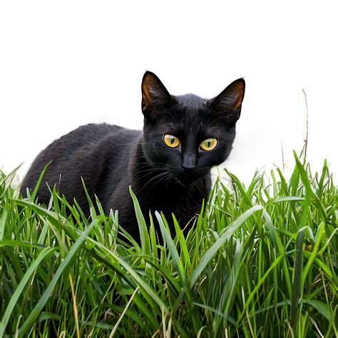 Download Black Cat In Grass Png 47