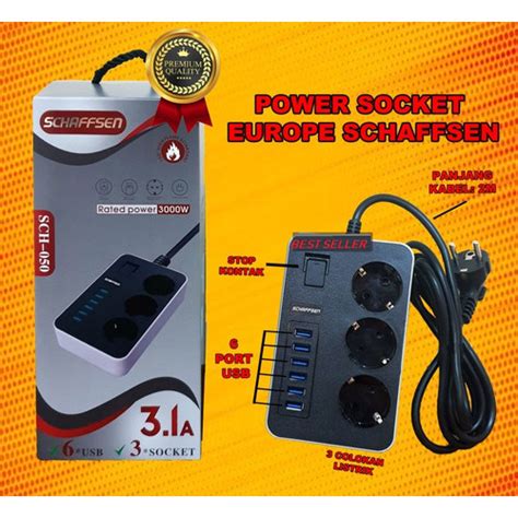 Promo Socket Listrik Terminal 4 Lubang 3 Usb 2a Charging Station