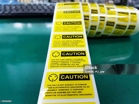 Yellow Caution Label Standard Caution Label With Text Caution For