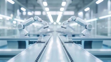 Advanced Robotic Assembly Line In A Modern Industrial Factory Smart