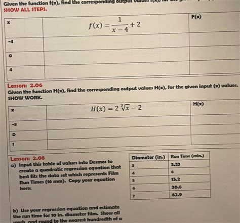 Answered Given The Function F X Find The Corresponding Output Show