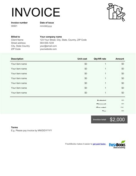 Free Printable Painting Invoice Templates Excel And Word
