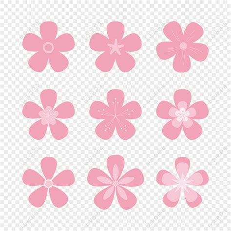 핑크 사쿠라 컬렉션 봄 꽃 벚꽃 일러스트골재꽃들 Png 일러스트 무료 다운로드 Lovepik