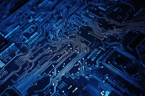Blue Circuit Board Background For Technology Designs Stock
