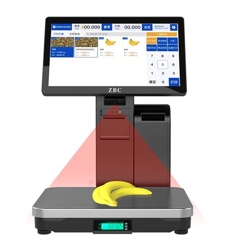 2022 Spcc Material New Fresh Food Market Ai Weighing Intelligent Electronic Barcode Scale With