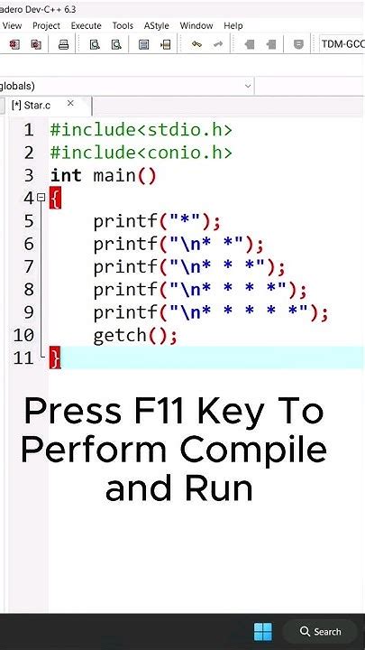 Star Pattern Using C Programming Cprogramming Pattern Coding Shortvideo Youtubeshorts Youtube