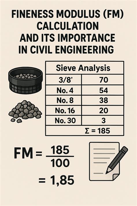 Fineness Modulus Fm Calculation And Its Importance In Civil Engineering