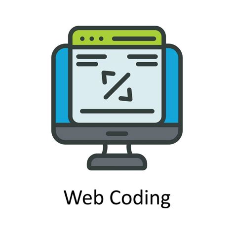 web coding vector fill outline icon design illustration user interface