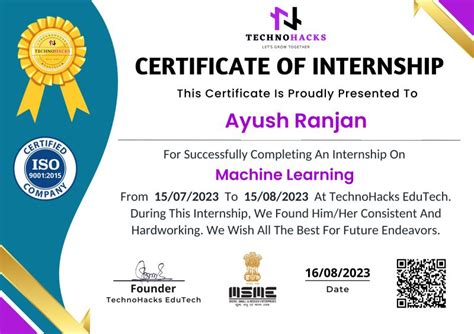 Ayush Ranjan On Linkedin Machinelearning Internshipcomplete Nextchapter
