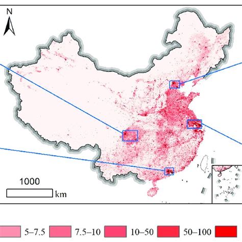 The 1 Km Gridded Total Gdp Map Of China Download Scientific Diagram