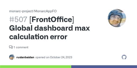 Frontoffice Global Dashboard Max Calculation Error · Issue 507