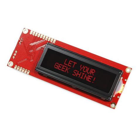 serial enabled 16x2 lcd red black 5v lcd 09394