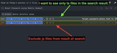 I Want To See Only Ts Files In The Search Result In Intellij Idea