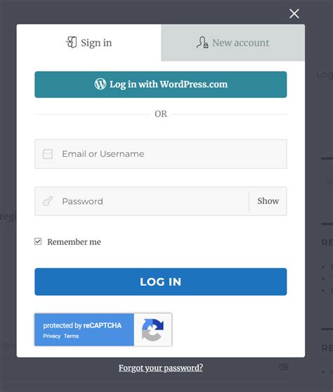 how to set up invisible recaptcha pro only ajax login registration