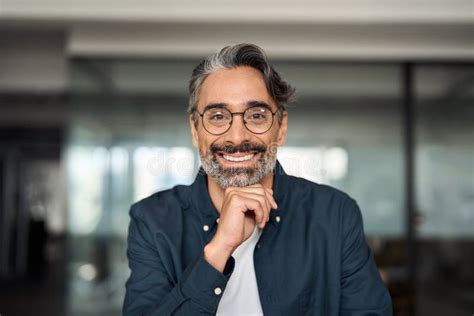 Happy Middle Aged Older Businessman Wearing Glasses Working in Office ...