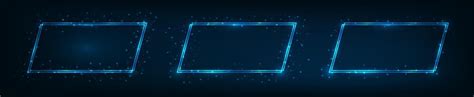 neon double rectangular frame with shining effects 46436431 vector art