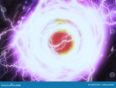 Abstract Background With Colorful Lightning Swirl In Science And Technology Concept Stock