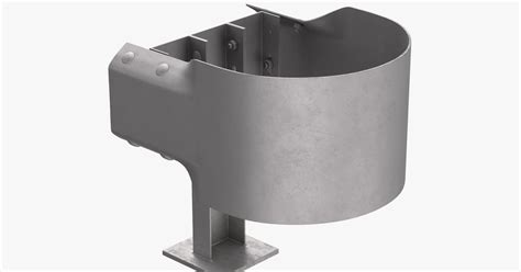 W Beam Guardrail Terminal Buffer 3d Incl Beam And Crash Barrier Envato