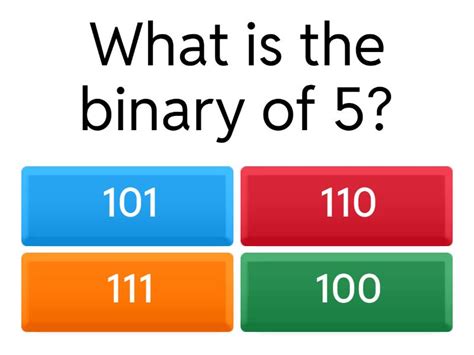 Decimal To Binary Conversion Quiz