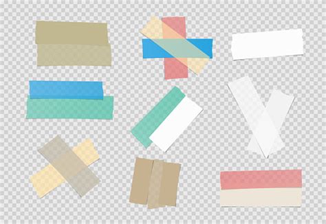 갈색 화려하 고 흰색 다른 크기의 접착제 끈끈한 테이프 제곱 배경에 종이 조각 0명에 대한 스톡 벡터 아트 및 기타 이미지 0명 갈색 건강관리와 의술 Istock