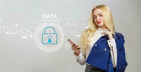 It Administrator Woman Activating Modern Data Center With Digital Data Flow Moving Through