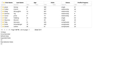 Tanstackreact Table Examples Codesandbox