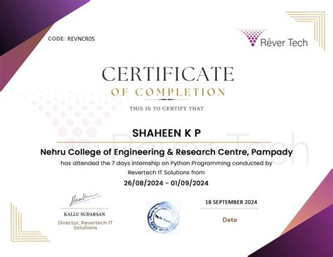 Shaheen K P On Linkedin Python Programming Techjourney Learning Revertech Internship…