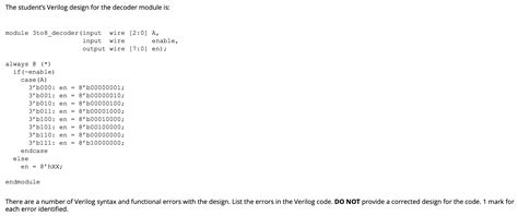 Solved A Student Was Asked To Complete The Design Of A Chegg