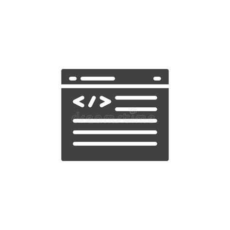 Web Browser Coding Outline Icon Stock Vector Illustration Of Design