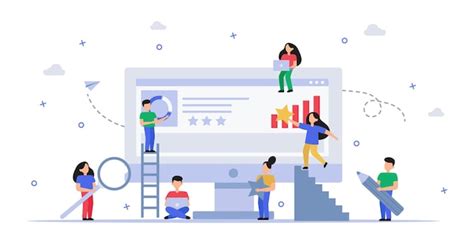 친절한 팀의 비즈니스 팀워크 벡터 일러스트 레이 션 프리미엄 벡터