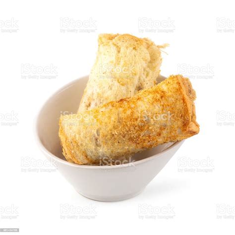 말린된 났습니다 돼지고기와 구운된 빵 흰색 배경에 고립 갈기갈기 찢어진에 대한 스톡 사진 및 기타 이미지 갈기갈기 찢어진