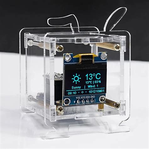 Dc5v Esp8266 Diy Electronic Kit Mini Clock Kits Oled Display With Shell