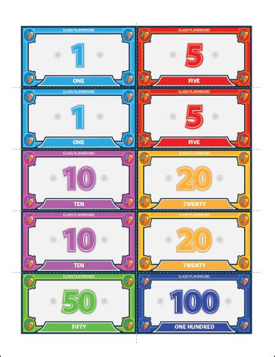 Printable Play Money Template