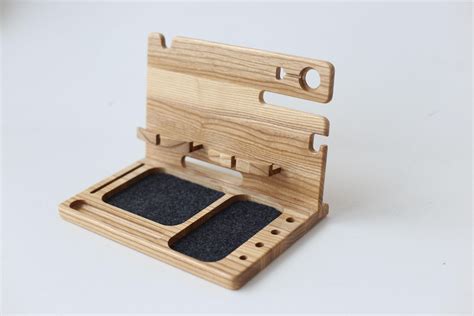 Органайзер підставка для телефону з натурального дерева 30x20x20 см Натуральний • Краща ціна в