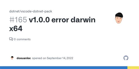 v1 0 0 error darwin x64 · issue 165 · dotnet vscode dotnet pack · github