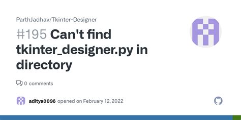 Can T Find Tkinter Designer Py In Directory Issue ParthJadhav Tkinter Designer GitHub