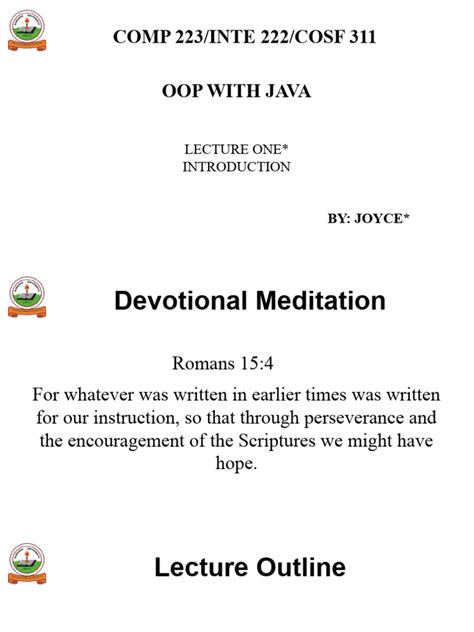 Lecture One 2 1 Pdf Java Programming Language Method Computer Programming