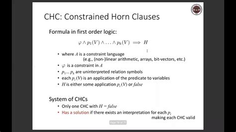 constrained horn clauses for verification and synthesis youtube